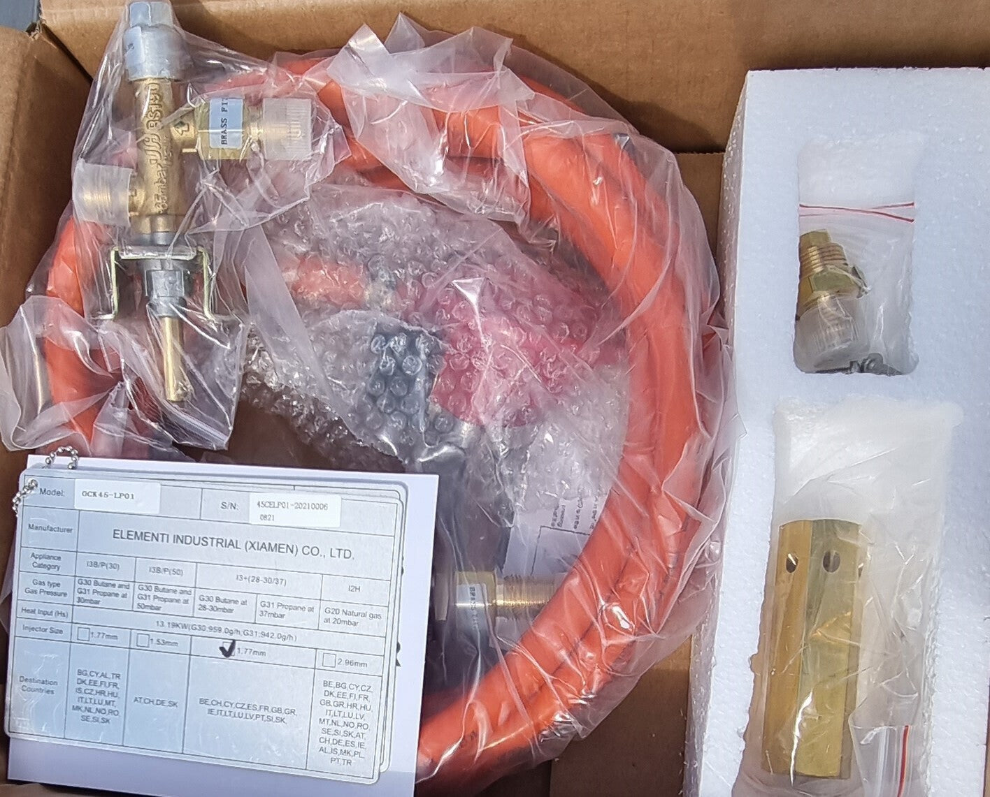 Buy LPG Gas Conversion Kit - Natural Gas to LPG Converter - Elementi